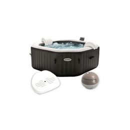 Intex Planschbecken Intex Pool PureSPA Jet + Bubble Deluxe octagon onyx black 218/168x71cm