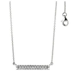 Schmuck Krone Silberkette Collier Halskette Stab Stäbchen mit 35 weißen Zirkonia 925 Silber 45cm Damen