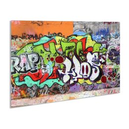Wallario Handtuchhalter RAP-Graffiti- Wand mit verschiedenen Tags
