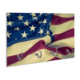 Wallario Handtuchhalter Amerikanische Flagge im Wind