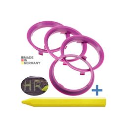 rkc Reifenstift 4X Zentrierringe Violett Felgen Ringe + 1x Reifen Kreide Fett Stift