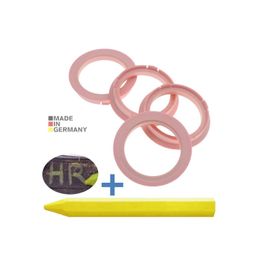 rkc Reifenstift 4X Zentrierringe Rosa Felgen Ringe + 1x Reifen Kreide Fett Stift