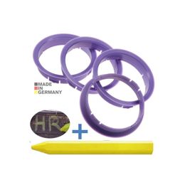 rkc Reifenstift 4X Zentrierringe Lila Felgen Ringe + 1x Reifen Kreide Fett Stift