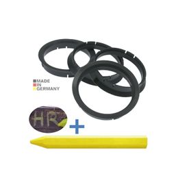 rkc Reifenstift 4X Zentrierringe Grau Felgen Ringe + 1x Reifen Kreide Fett Stift