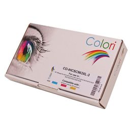 Colori Tintenpatrone (Kompatibles Set 3x Druckerpatrone CMY für HP 963XL OfficeJet Pro
