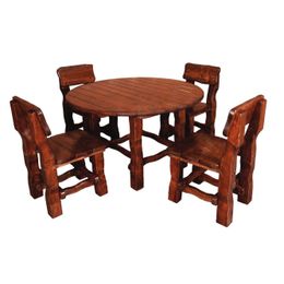 JVmoebel Esszimmer-Set, Garten Möbel Mittelalter Restaurant Holz Möbel 5tlg Set