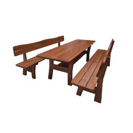 JVmoebel Esszimmer-Set, Eckbank Sitzgruppe Garten Möbel Holz 3tlg. Set Tisch Stuhl