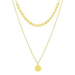 DANIEL CLIFFORD Kette mit Anhänger 'Lina' Damen Halskette Silber 925 vergoldet 18k Gold mit Anhänger Plättchen (inkl. Verpackung)
