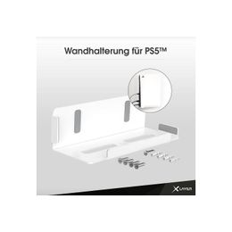 XLayer PS5 Wandhalterung weiß Stabil einfache Montage nahe oder hinter TV Zubehör für PS5 passend und Kompatibel mit der Disc- und der Digitalversion Konsolen-Halterung