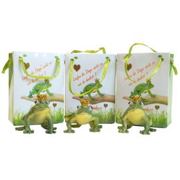 Gartenursel Dekofigur 3er Set Niedlicher Froschkönig in Geschenktasche (3 St)