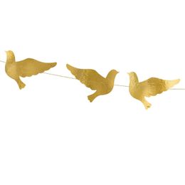 partydeco Girlande, Girlande Tauben aus Papier 8x86cm gold