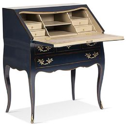 Casa Padrino Schreibtisch Casa Padrino Luxus Barock Sekretär Blau / Gold / Beige
