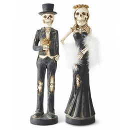 Horror-Shop Dekofigur Gothic Skelett Pärchen Kerzenständer 35cm
