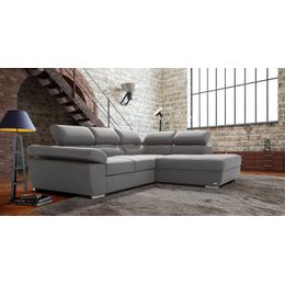 JVmoebel Ecksofa Bettkasten Bettfunktion Ecksofa Stoff L-Form Couch