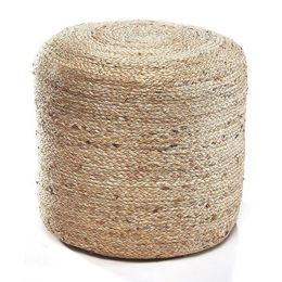 Kobolo Sitzwürfel Sitzpouf FLOW aus Seegras mit Baumwollfüllung (1 Stück)