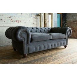 JVmoebel 3-Sitzer Cheserfield Samt Sofa 3 Sitzer Designer Couch Textil Stoff Polster