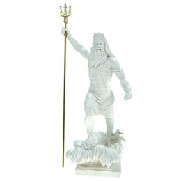 Kremers Schatzkiste Dekofigur Alabaster Figur Poseidon mit Dreizack Gott des Meeres 22 cm