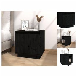 vidaXL Nachttisch Nachttisch Nachtschrank Nachtkommode Schwarz 40x30x40 cm Massivholz Ki