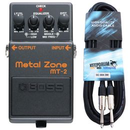 BOSS BY ROLAND E-Gitarre Boss MT-2 Metal Zone Distortion Pedal mit Gitarrenkabel