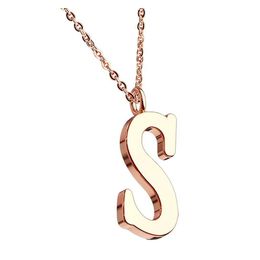 Taffstyle Kette mit Anhänger Damen Halskette Kette Buchstabe Anhänger Roségold Vergoldet Rotgold S