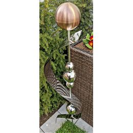 Jürgen Bocker - Gartenambiente Gartenstecker Beetstecker Merkur Edelstahl Kugel golden rose matt 150 cm Garten