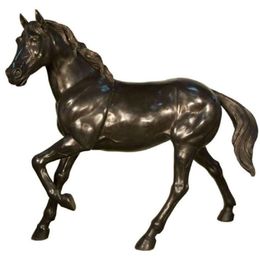 Casa Padrino Skulptur Luxus Bronze Deko Skulptur Pferd 188 x 64 x H. 157 cm