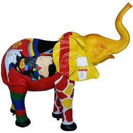 Casa Padrino Skulptur Designer Dekofigur Elefant Mehrfarbig 160 x H. 160 cm