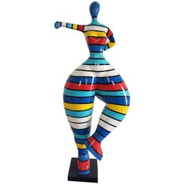 Casa Padrino Skulptur Designer Deko Skulptur Frau beim Sport Mehrfarbig H. 132 cm