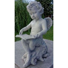 Casa Padrino Skulptur Jugendstil Skulptur Engel mit Buch 18 x H. 40 cm