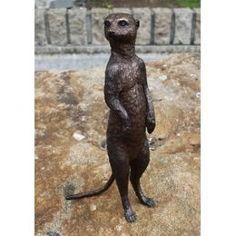Bronzeskulpturen Skulptur Bronzefigur lebensechtes Erdmännchen Braun