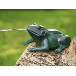 Bronzeskulpturen Skulptur Bronzefigur Frosch mit Wasserspeier