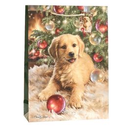 Linoows Tragetasche 10 Stück Geschenktüten Weihnachten `kleiner Hund`