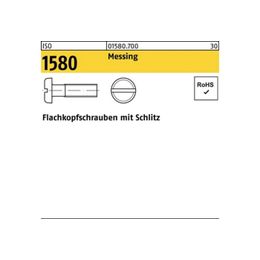 Reyher Schraube 200er Pack Flachkopfschraube ISO 1580 Schlitz M5x 6 Messing 200 Stück