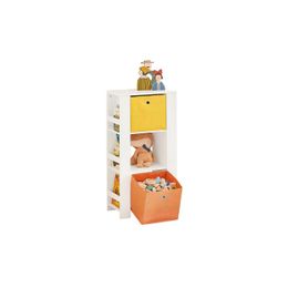 sobuy Bücherregal KMB48, mit Turm-Design Kinderregal mit 2 Stoffboxen Spielzeugregal