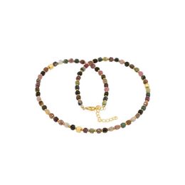 Bella Carina Perlenkette Kette mit Turmalin Würfel Perlen und vergoldeten Silber Würfeln
