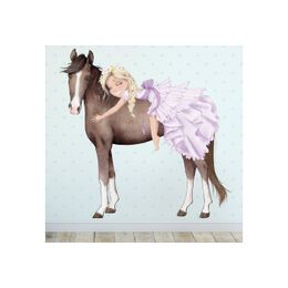 Sunnywall Wandtattoo Prinzessin Mädchen auf Pferd