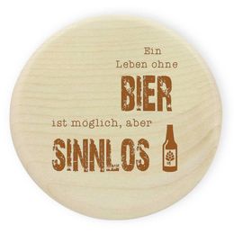 die Stadtmeister Deckel Glasabdeckung Holz "Ein Leben ohne Bier ist möglic