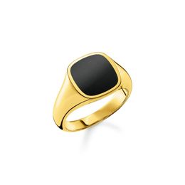 Thomas Sabo Fingerring Thomas Sabo Siegelring TR2332-177-11-62 Silber vergoldet Onyx