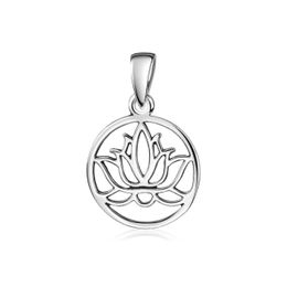 Materia Blumenanhänger Damen Silber Lotus Blume Blüte floral rund KA-137