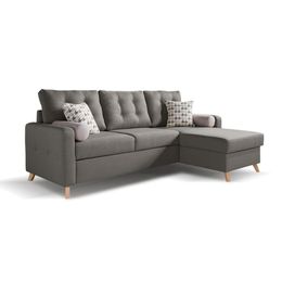 JVmoebel Ecksofa L-Form Bettfunktion Stoff Ecksofa Sofa Couch Design Couch Polstermöbel