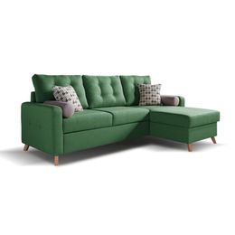JVmoebel Ecksofa L-Form Bettfunktion Stoff Ecksofa Sofa Couch Design Couch Polstermöbel