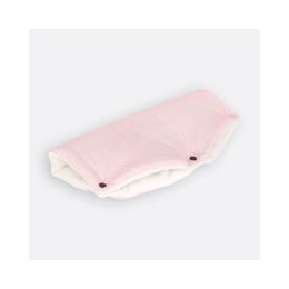 KraftKids Kinderwagen-Handwärmer kleine Blätter rosa auf Weiß