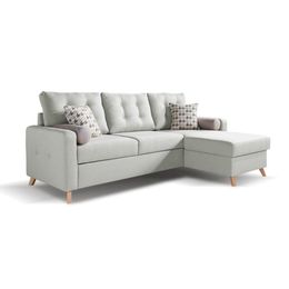 JVmoebel Ecksofa L-Form Bettfunktion Stoff Ecksofa Sofa Couch Design Couch Polstermöbel