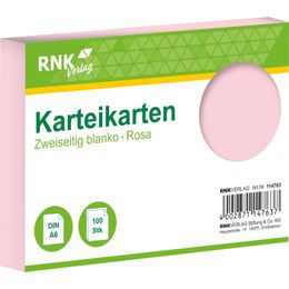 RNK Verlag Dosenöffner 100 RNK-Verlag Karteikarten DIN A6 rosa blanko