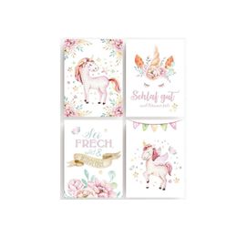 homestyle-accessoires Poster Bilderset Kinderbilder EINHORN UNICORN