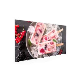 Primedeco Garderobenpaneel Magnetwand und Memoboard aus Glas Gefrorenes Joghurt am Stiel