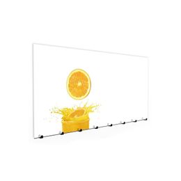 Primedeco Garderobenpaneel Magnetwand und Memoboard aus Glas Orange fällt in Glas
