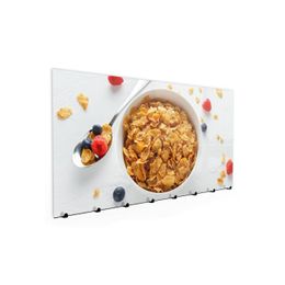 Primedeco Garderobenpaneel Magnetwand und Memoboard aus Glas Cerealien in Schale