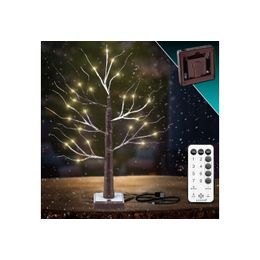 Kesser Weihnachtsfigur, Lichterbaum Birkenbaum 60cm LED Mit Fernbedienung Timer Modus