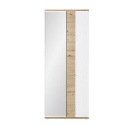 möbelando möbelando Garderobenschrank SIGNO II (BxHxT: 80x200x38 cm) aus MDF in Artisan/Weiß mit 2 Türen und Absetzungen in Artisan Eiche